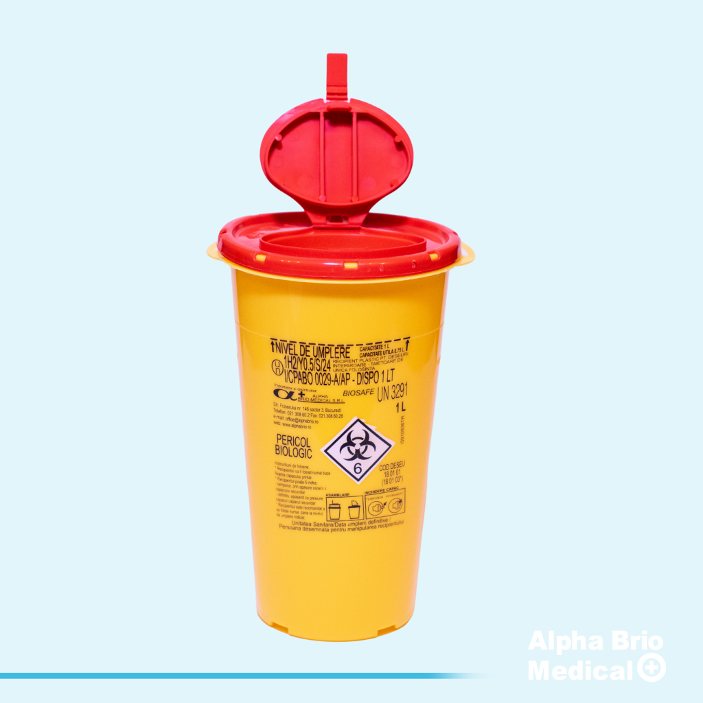 Sharps Container For Medical Waste 1 L - Alpha Brio Medical