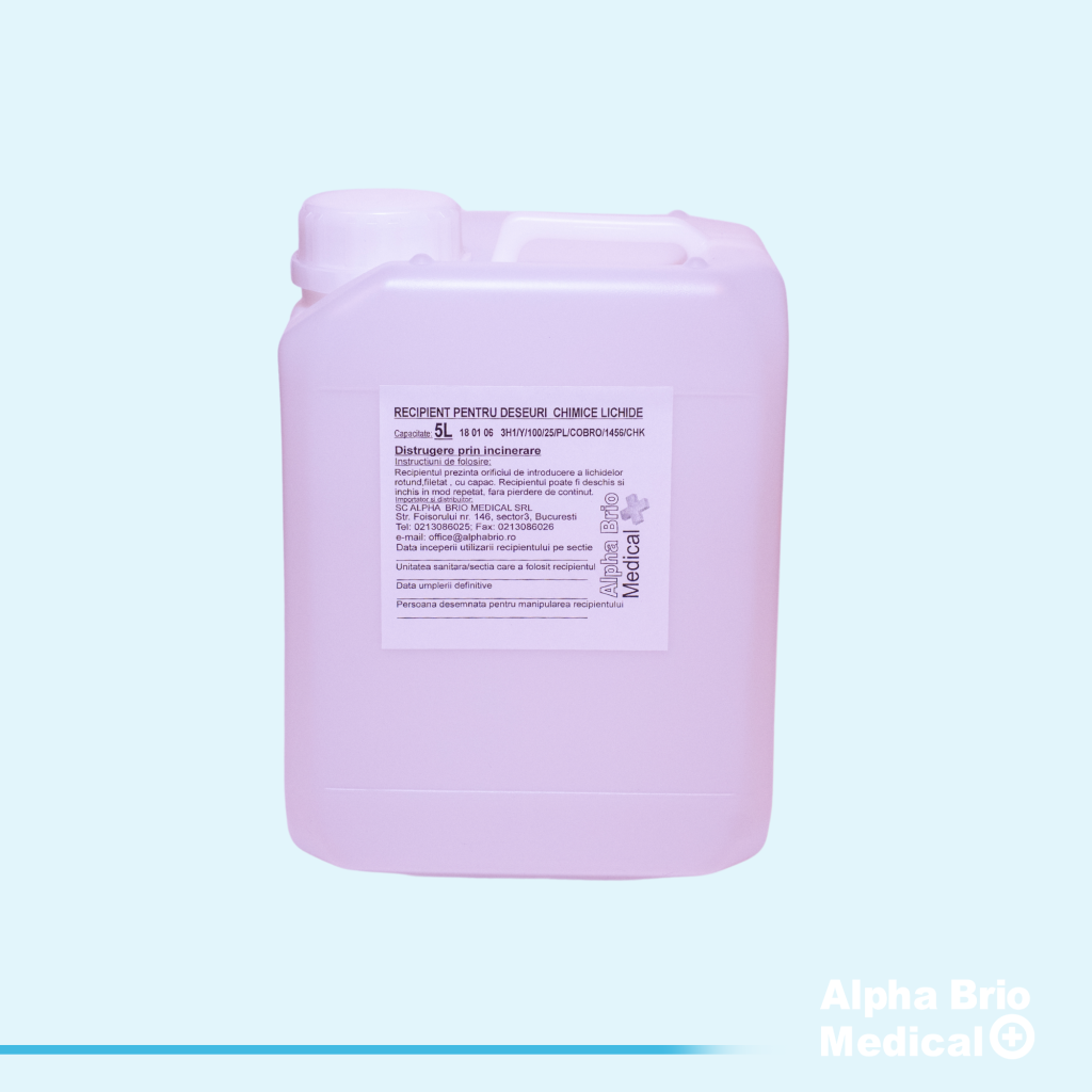 Liquid Waste Container 5 L - Canister - Alpha Brio Medical